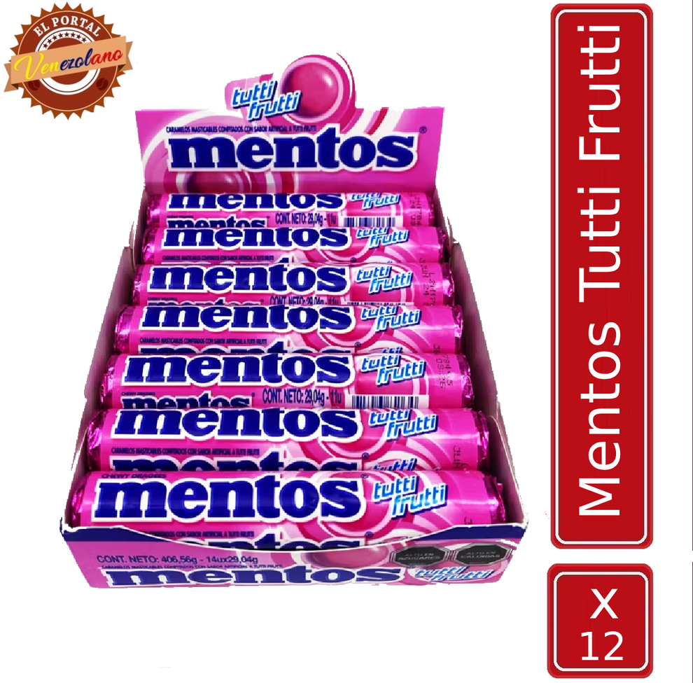 Caramelos Mentos Tutti Frutti Venezuela x 12 – El Portal Venezolano