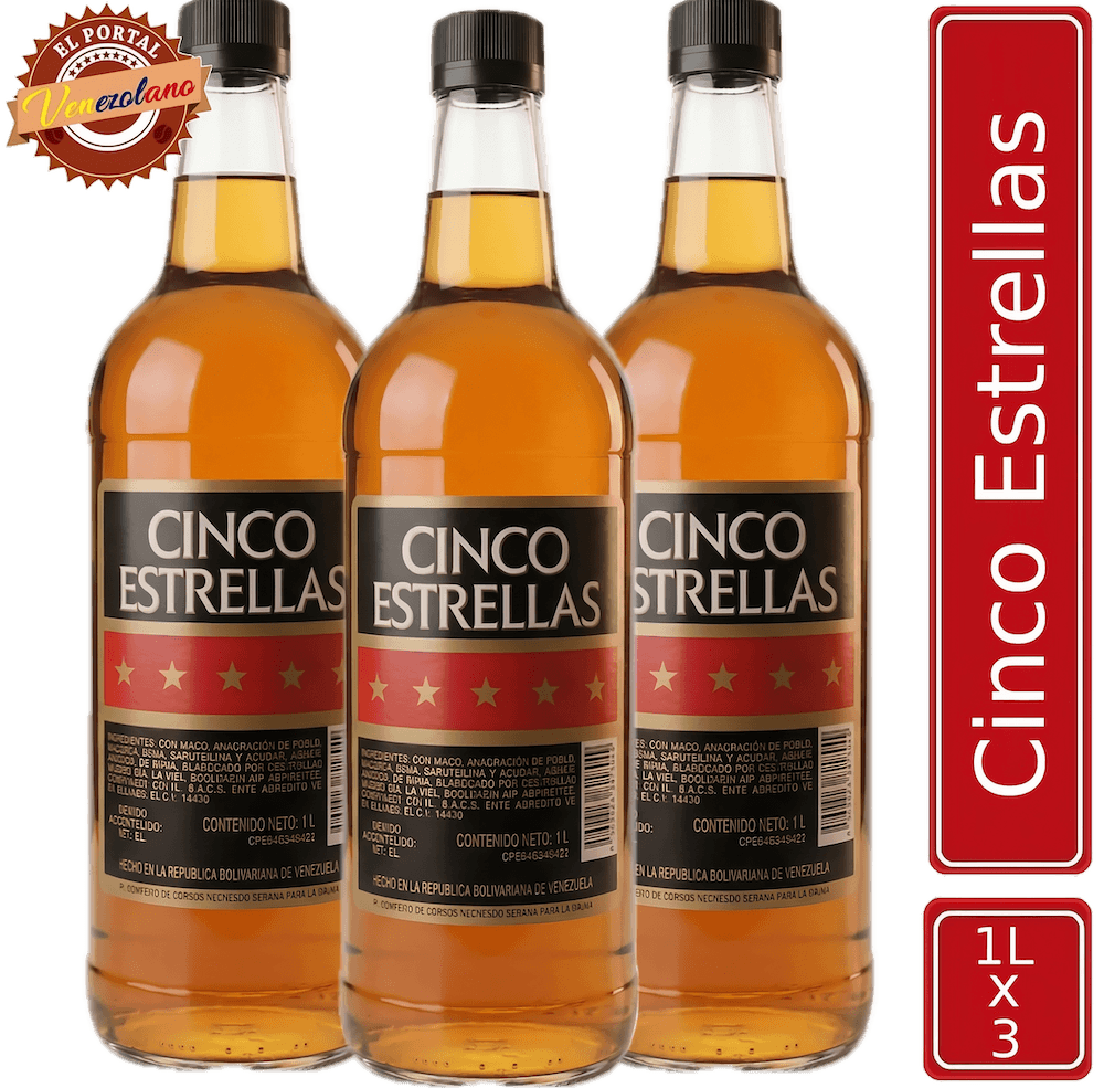 Ron Cinco Estrellas 1L Venezuela x 3 – El Portal Venezolano